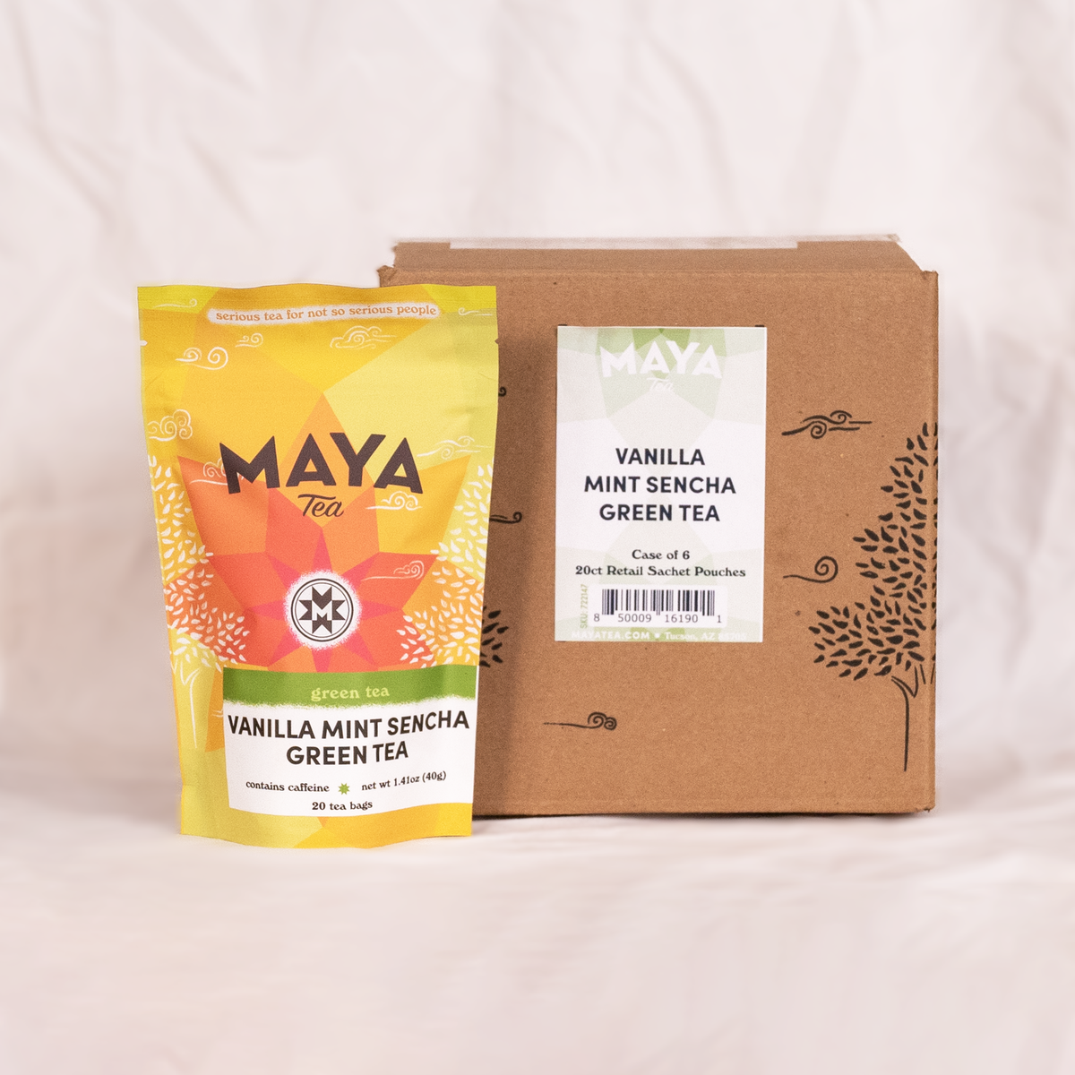 Vanilla Mint Sencha Green - Case of 6 20ct Retail Sachets | Maya Tea