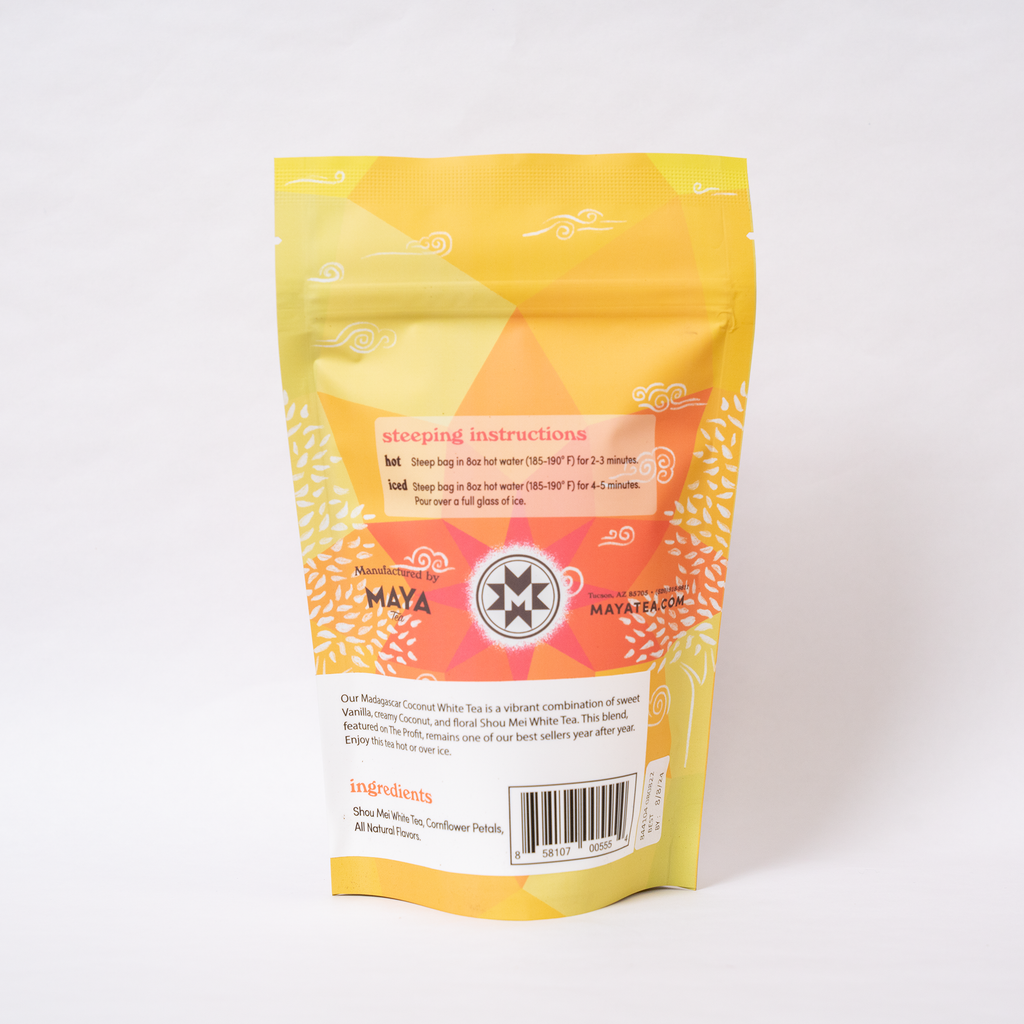 Madagascar Coconut White - Case of 6 20ct Retail Sachets | Maya Tea