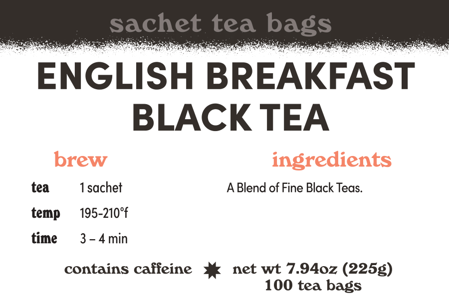 English Breakfast Black - 100 Count Bulk Sachets | Maya Tea